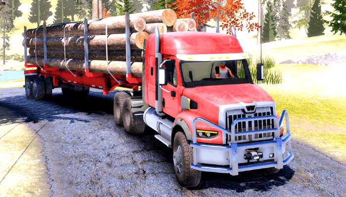 Road Master - Tree Timber Cargo Transport Truck Games on Mountain Roads ...
